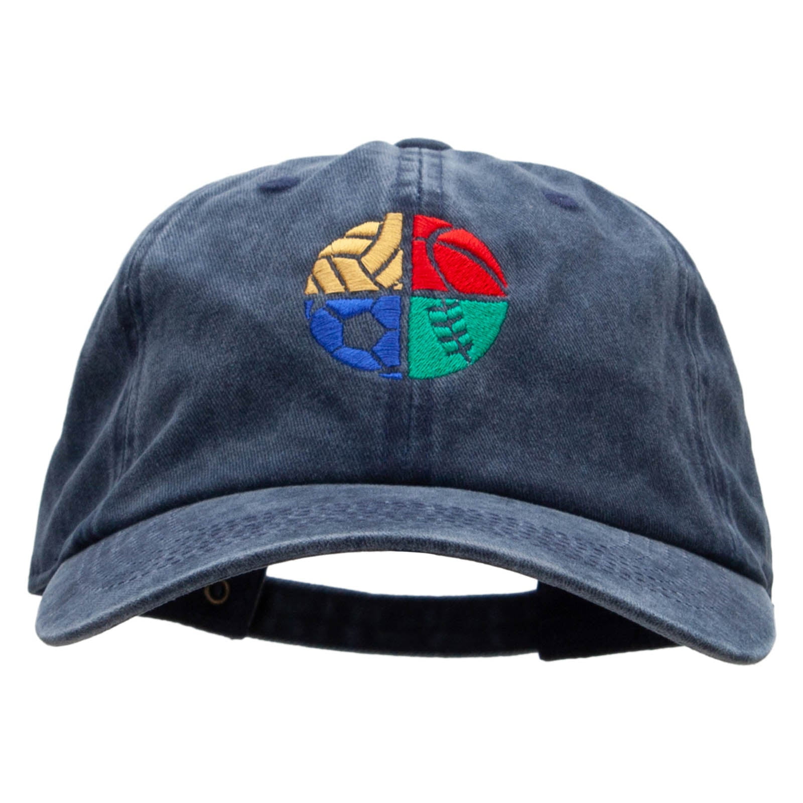 4 Sports Embroidered Unstructured Pigment Dyed Cotton Cap - Navy OSFM ...