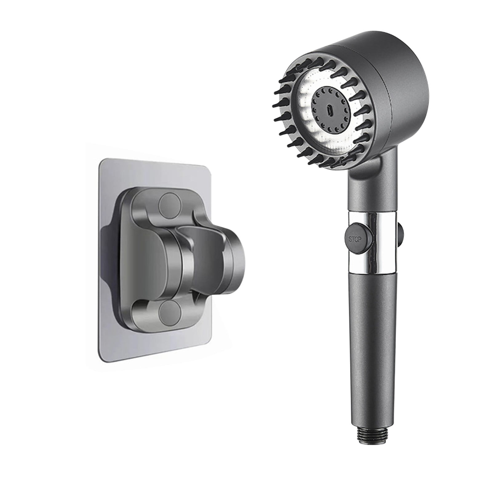 4 Spray Modes Shower Head with Shut Off Button, Removable Shower Head ...