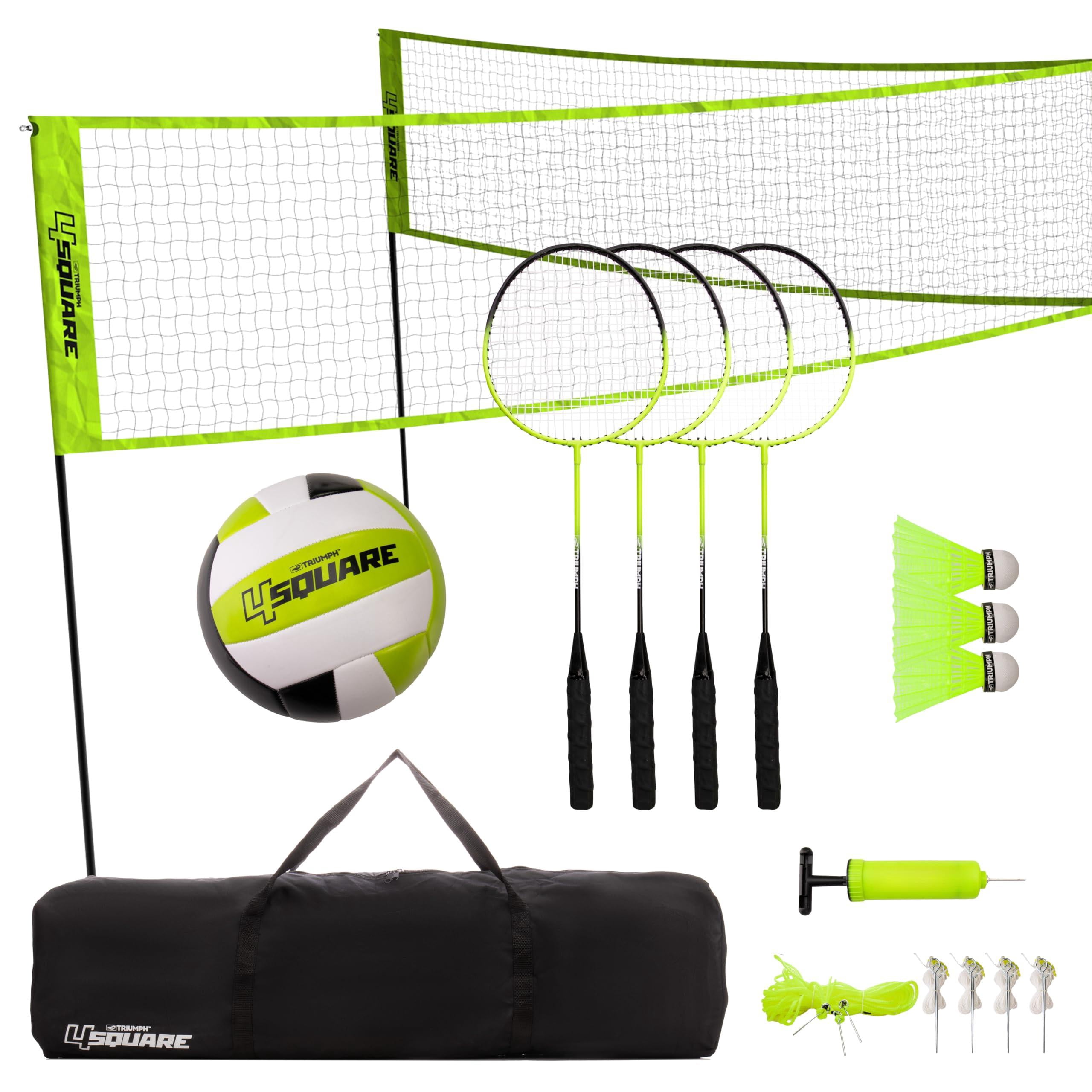 4 Square Volleyball/badminton Combo And Pickleball Accessories Included ...