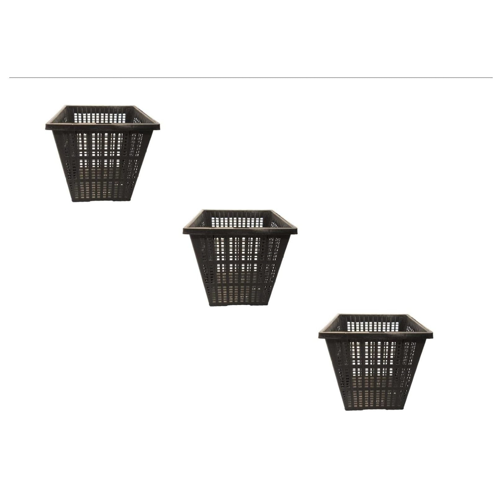 4" Square Water Garden Pond Aquatic Plastic Slotted Mesh Plant Basket 3 ...