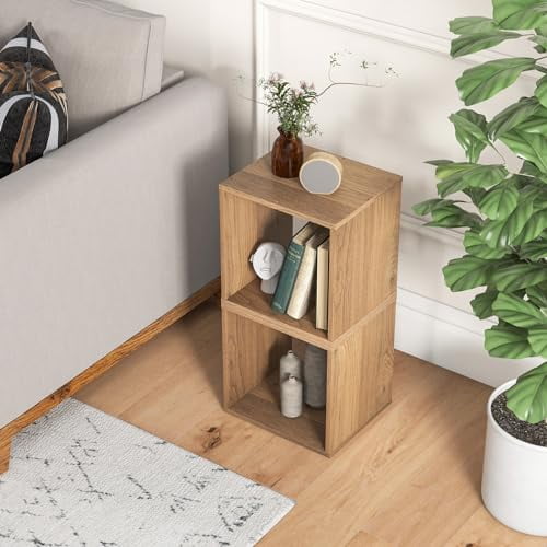 4 Stackable Bookshelf Cubes, Cubical Storage Organizer with 4 Removable ...