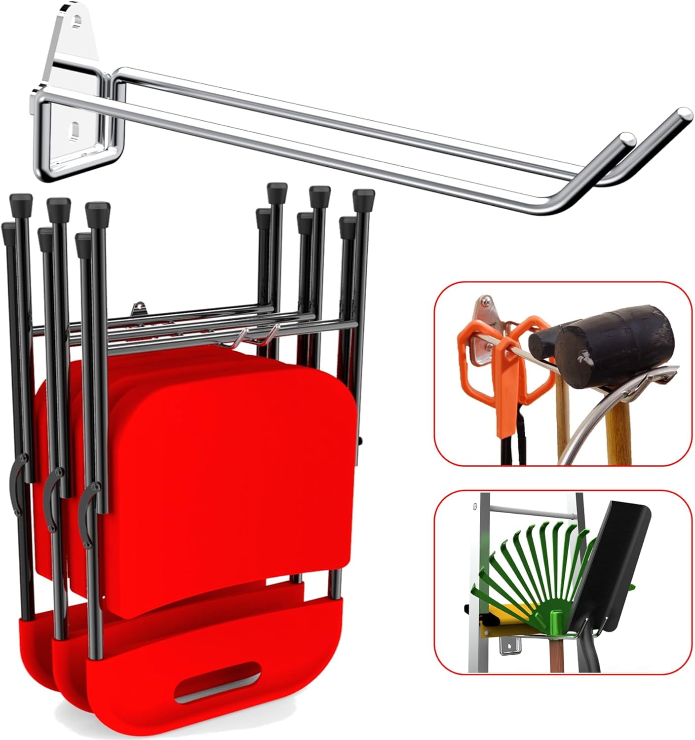 4 Stainless Steel 304 Garage Hooks, Heavy Duty Organizer & Wall Mount ...