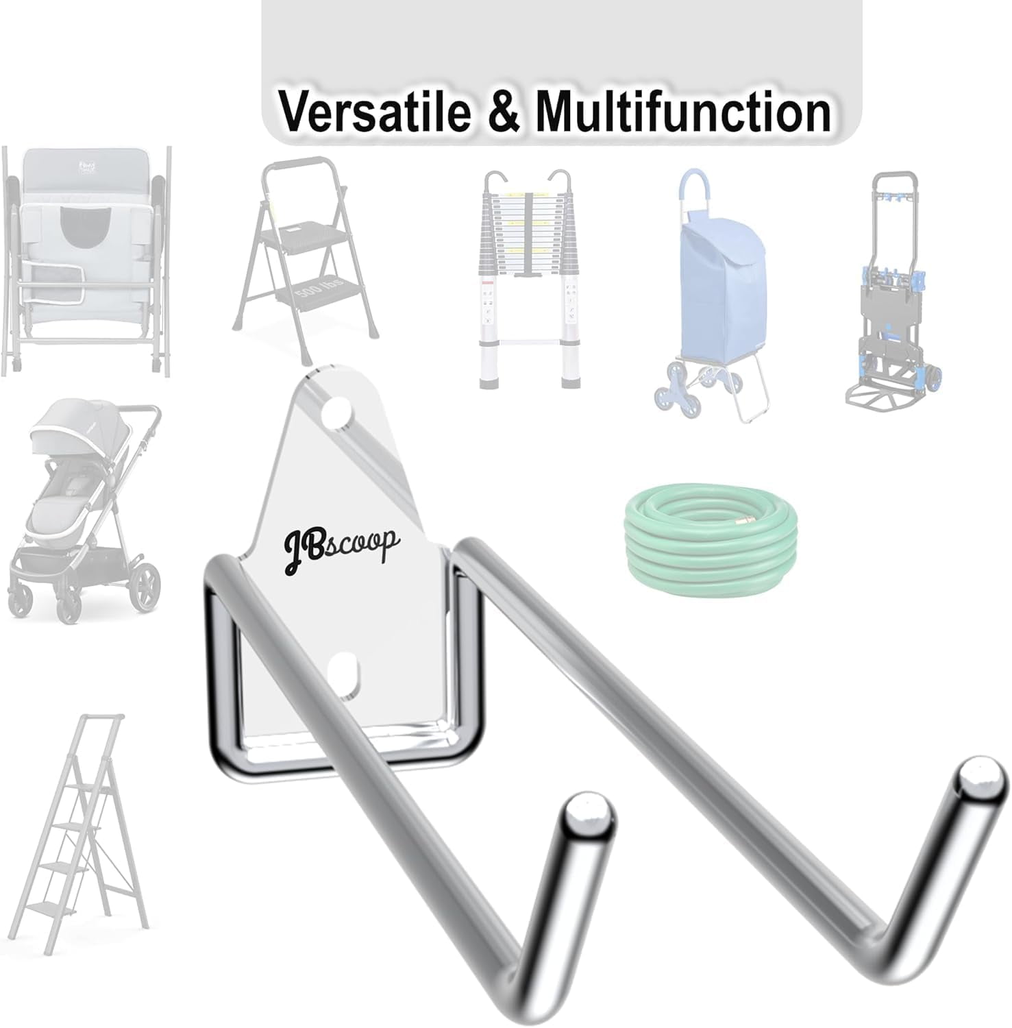 4 Stainless Steel 304 Garage Hooks, Heavy Duty Organizer & Wall Mount ...