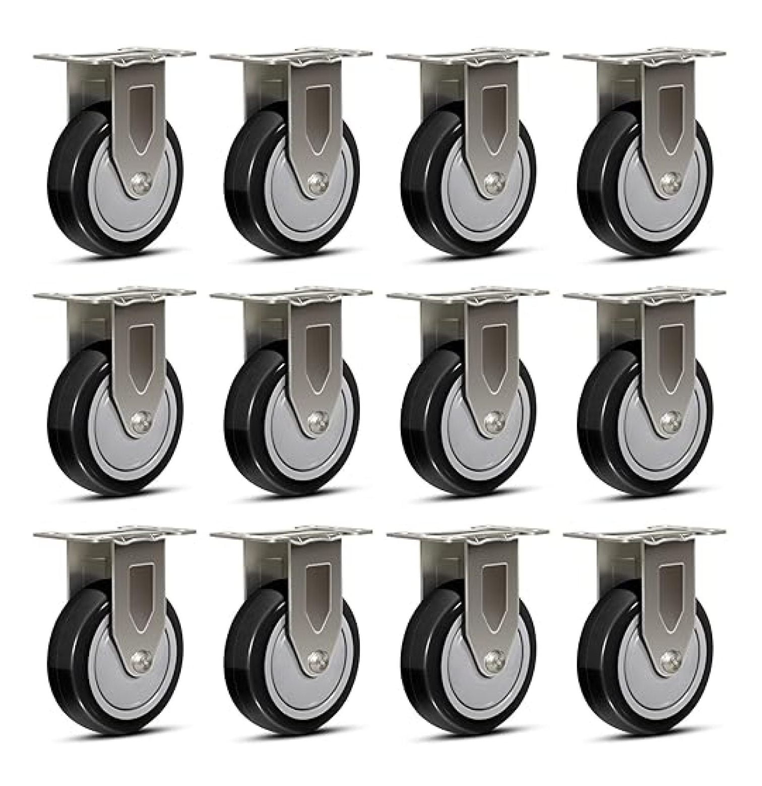 4" Stainless Steel Casters, Swivel Industrial Heavy Duty Caster Wheels ...