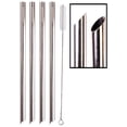 CocoStraw Brand - 4 Reusable Drinking Metal Straws, Large & Extra Wide ...