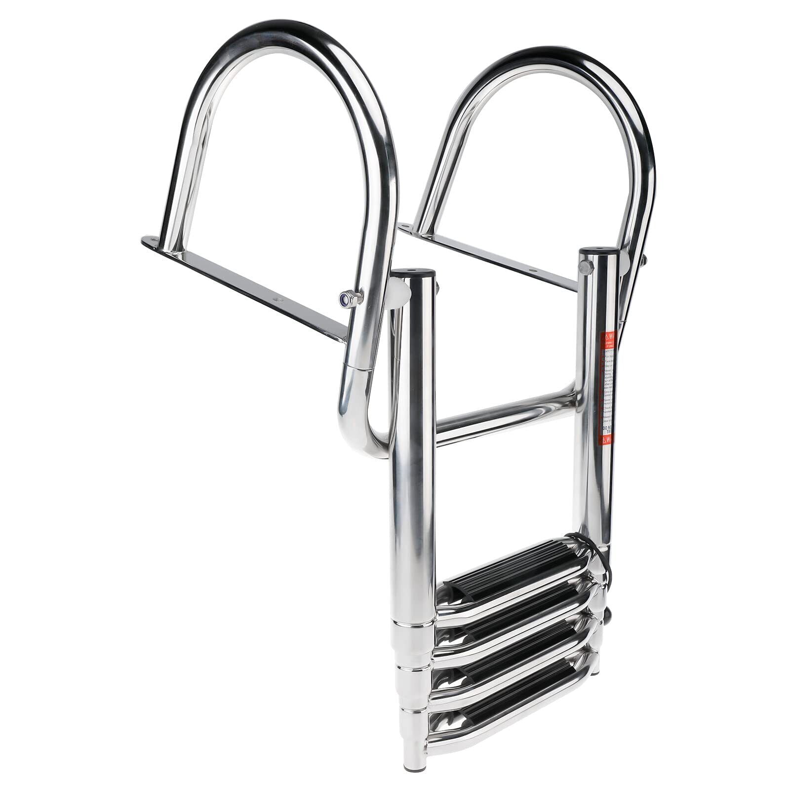 4 Step Boat Ladder Stainless Steel Telescoping Folding Ladder Yacht ...
