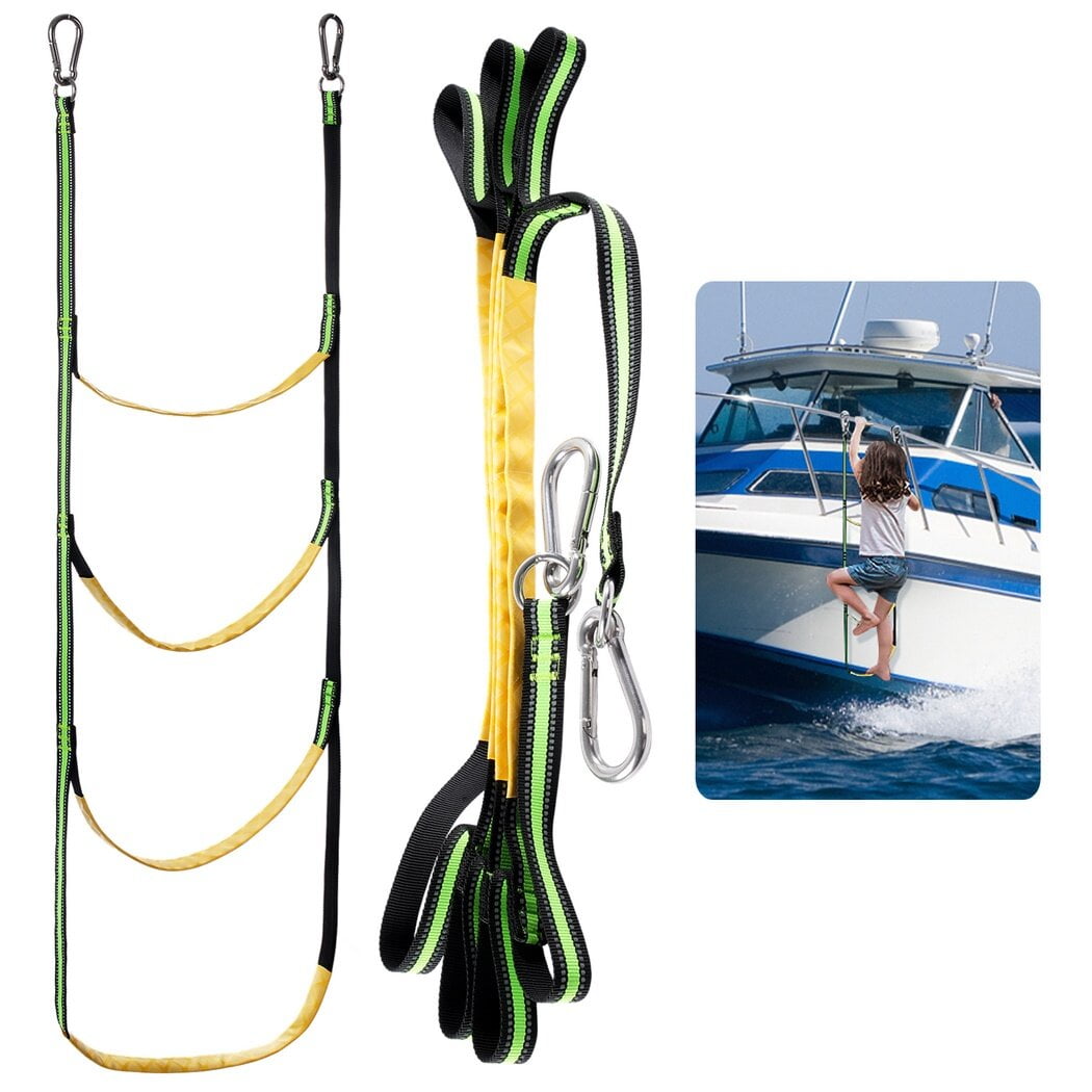 4-Step Boat Rope Ladder, Portable Rope Boarding Ladder, Foldable ...