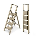 4 Step Brown Gold Ladder, Indoor Outdoor Home Kitchen Use - Walmart.com
