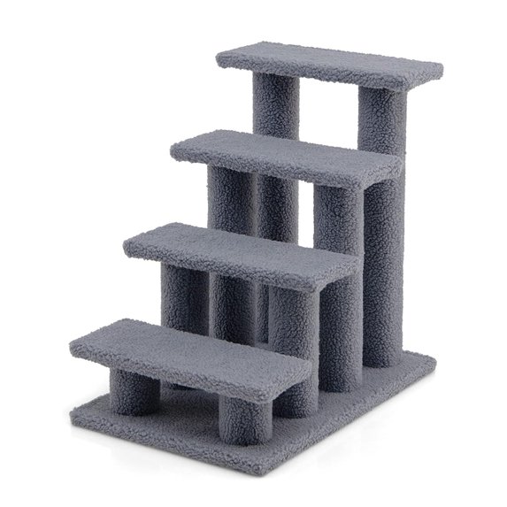 4-Step Carpeted Ladder Ramp, Pet Stairs for Cats and Dogs, Comfortable ...