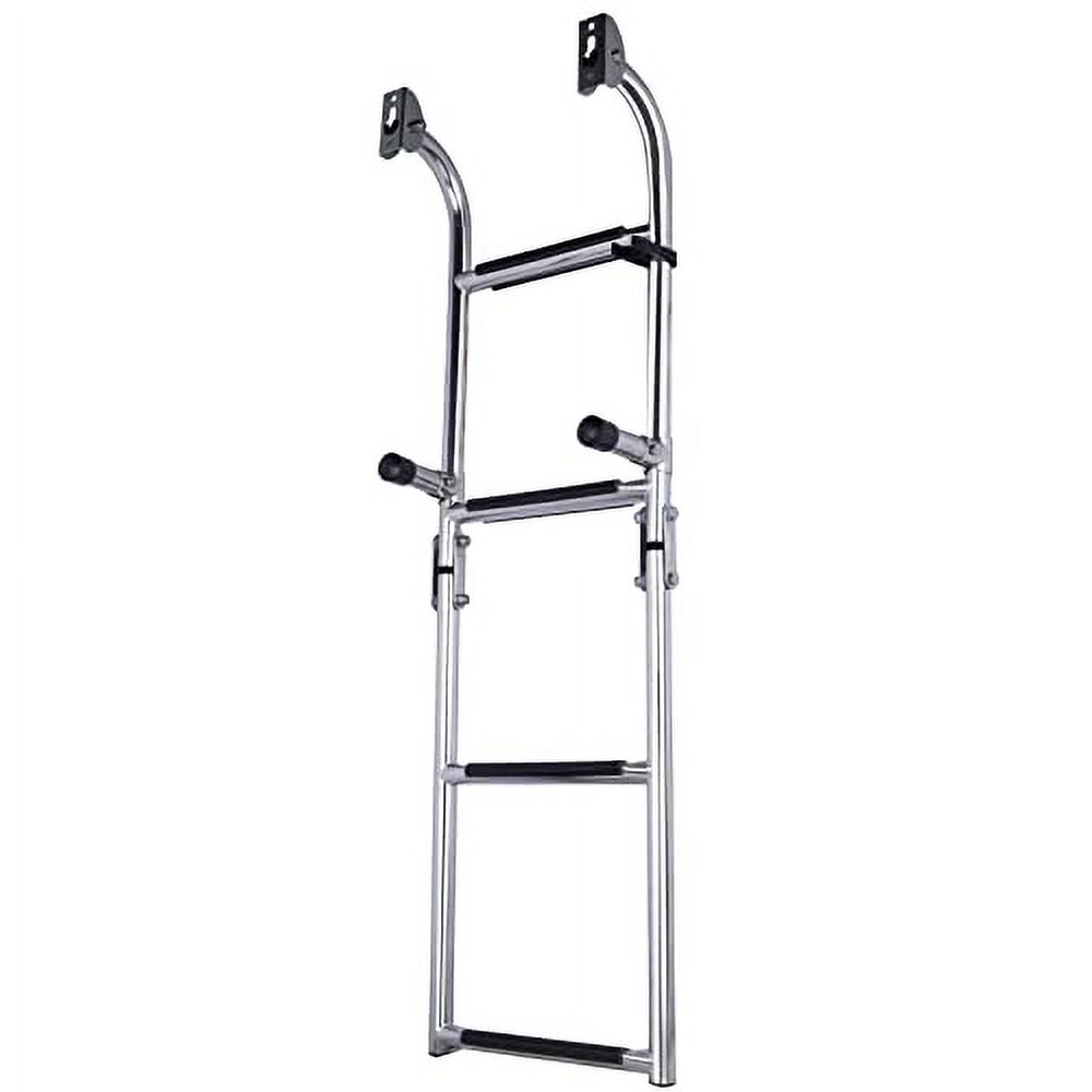 4 Step Folding Boat Ladder, Stainless Steel 2+2 Step Pontoon Boat ...