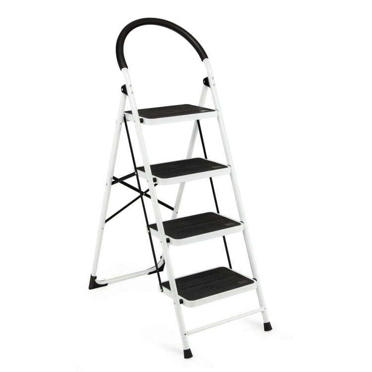 4-Step Folding Ladder with Anti-Slip Pedal Platform 330Lbs Capacity ...