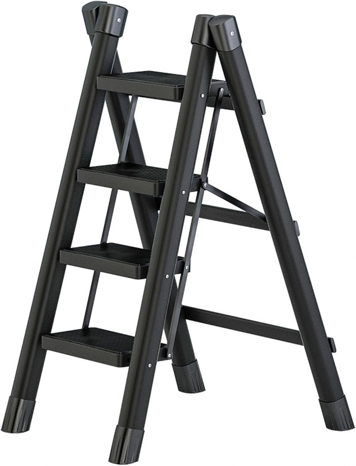 4 Step Folding Portable Step Ladder with Anti-Slip Wide Pedal Aluminum ...