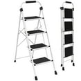 4-Step Folding Step Stool for Adults 330 Lbs Capacity Steel Frame Non ...