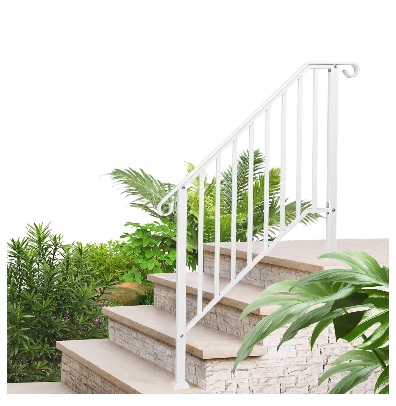4 Step Handrails for Outdoor Steps, Fit 3 or 4 Steps Outdoor Stair ...