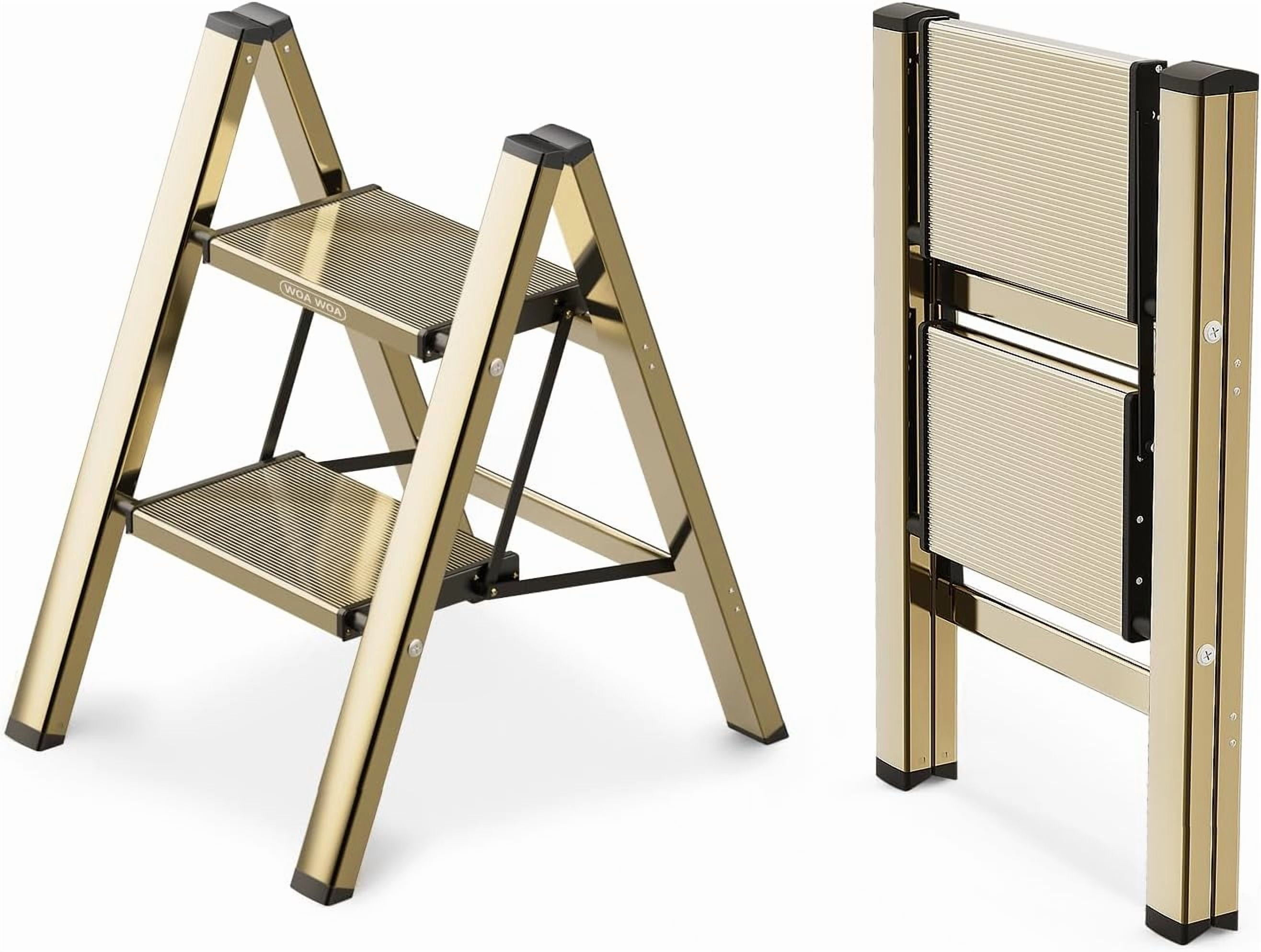 4 Step Ladder for 10 Feet High Ceiling Lightweight Foldable Ladder with ...