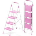 4 Step Ladder, 900lbs Sturdy Step Stool with Handrail, Anti-Slip Wide ...