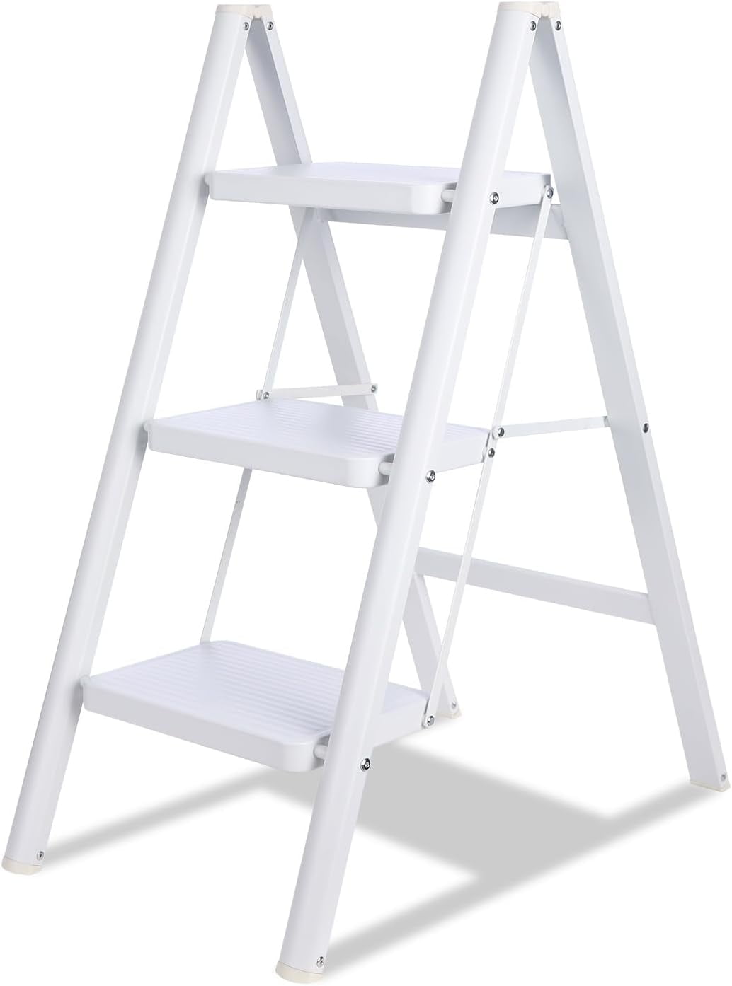 4 Step Ladder, Folding Step Stool for Adults with Wide Anti-Slip Pedal ...