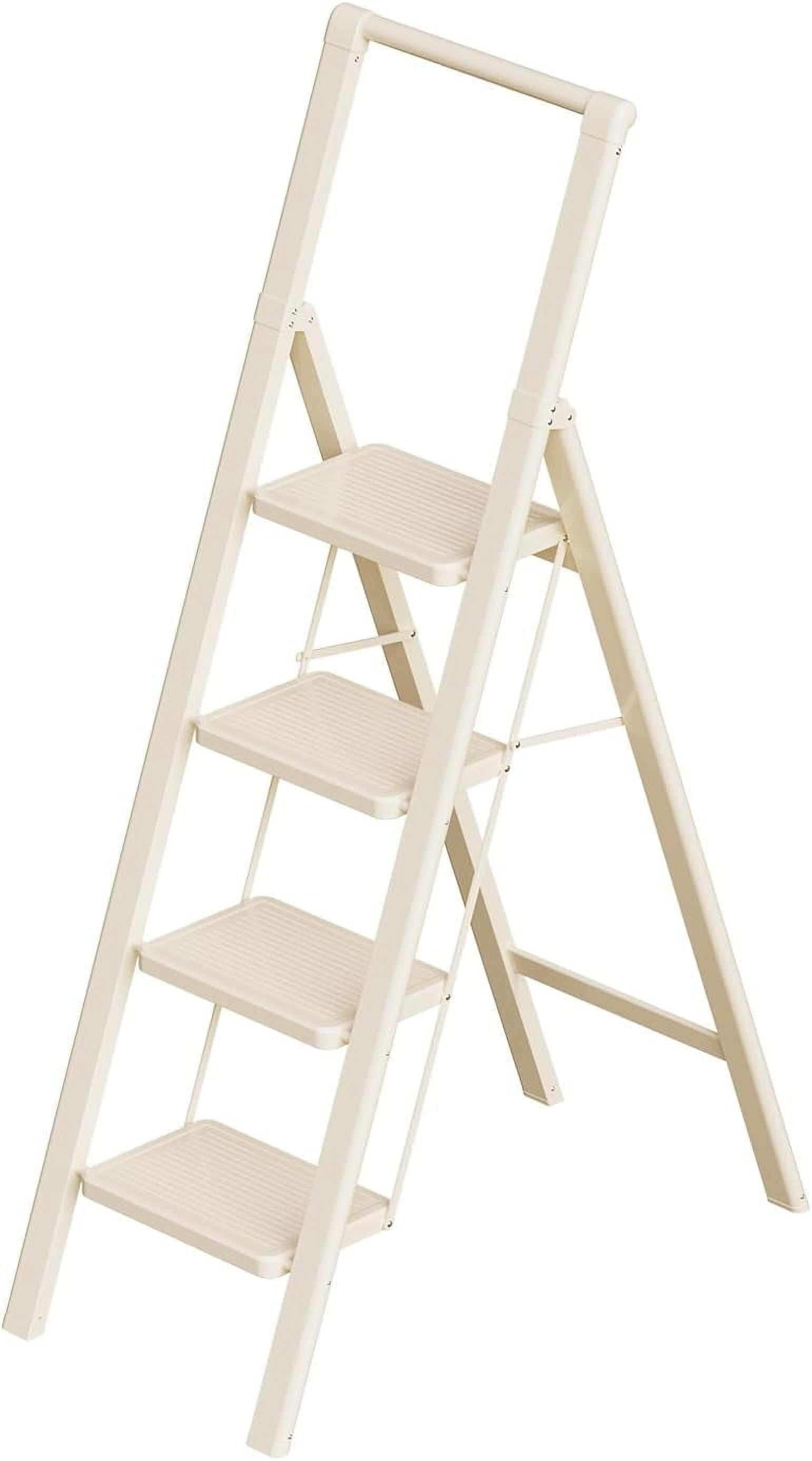 4 Step Ladder Folding Step Stool, Foldable Ladder with Ergonomic ...
