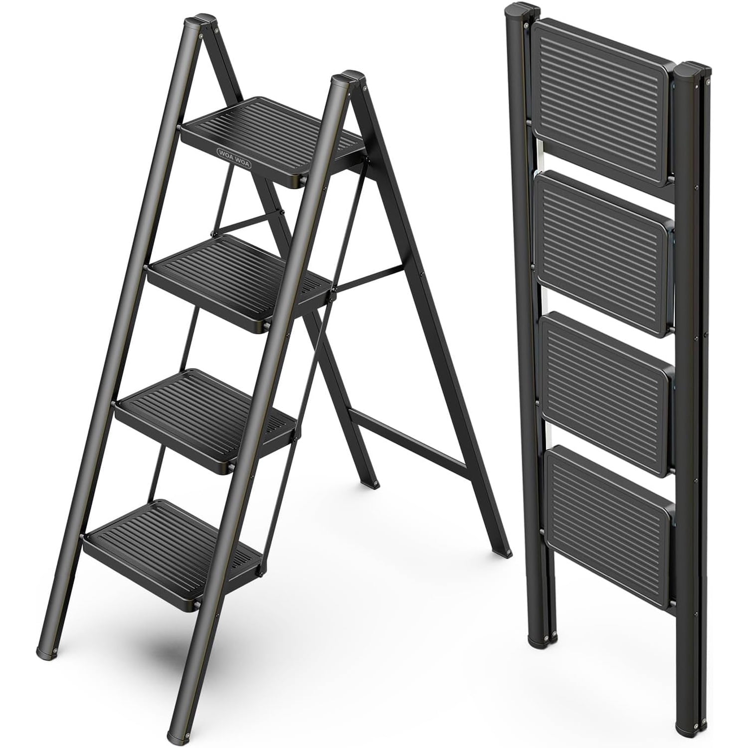 4 Step Ladder, Folding Step Stool with Non-Slip Pedals, Portable ...
