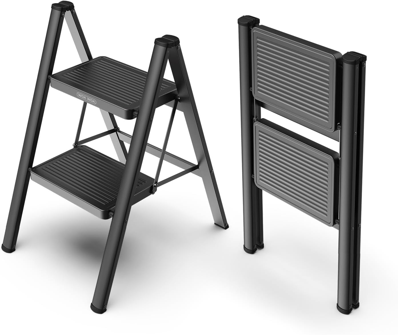 4 Step Ladder, Folding Step Stool with Wide Pedals, Sturdy Steel ...