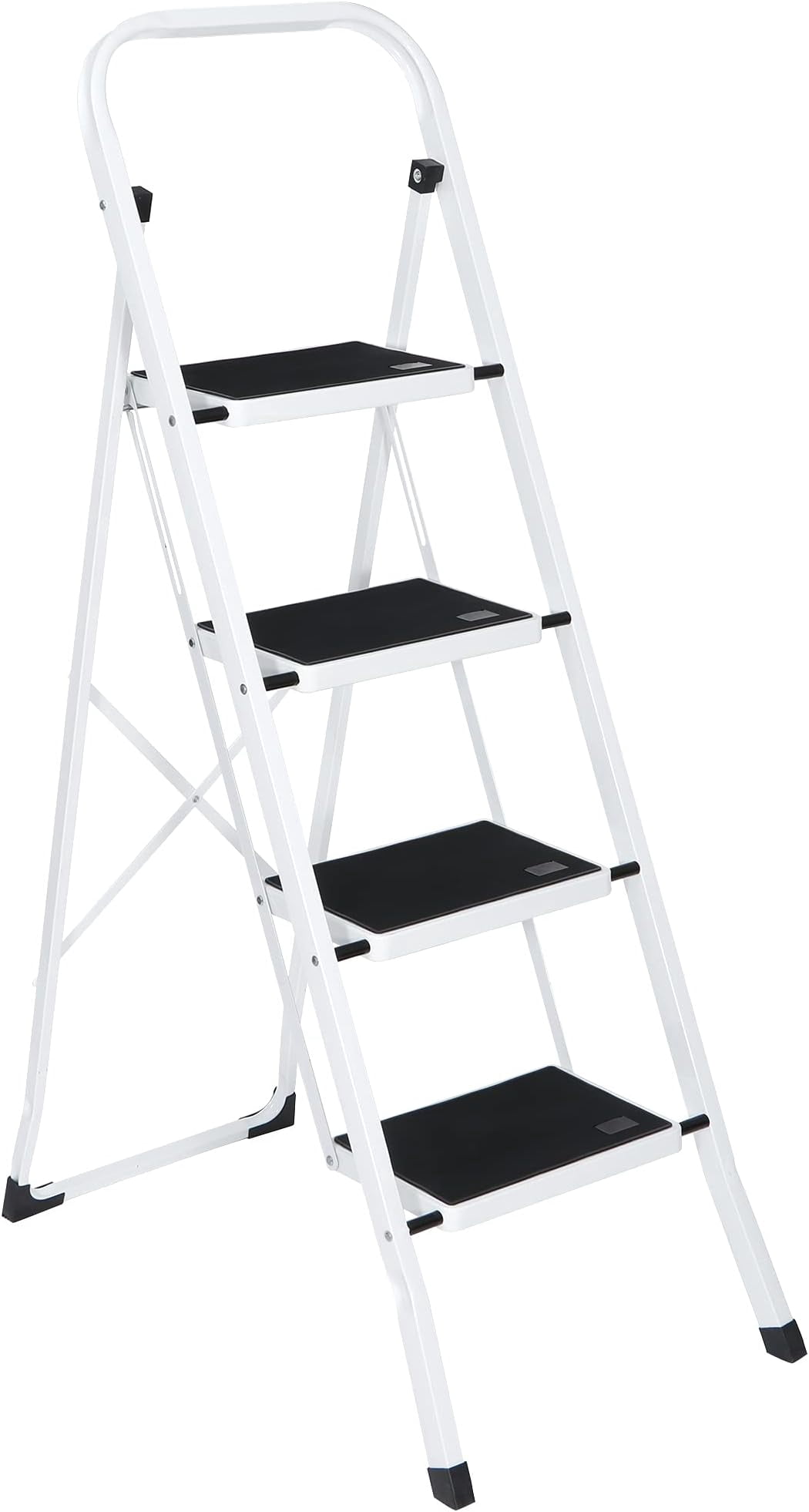 4 Step Ladder, Folding Step Stool with Wide Anti-Slip Pedal, 330lbs ...