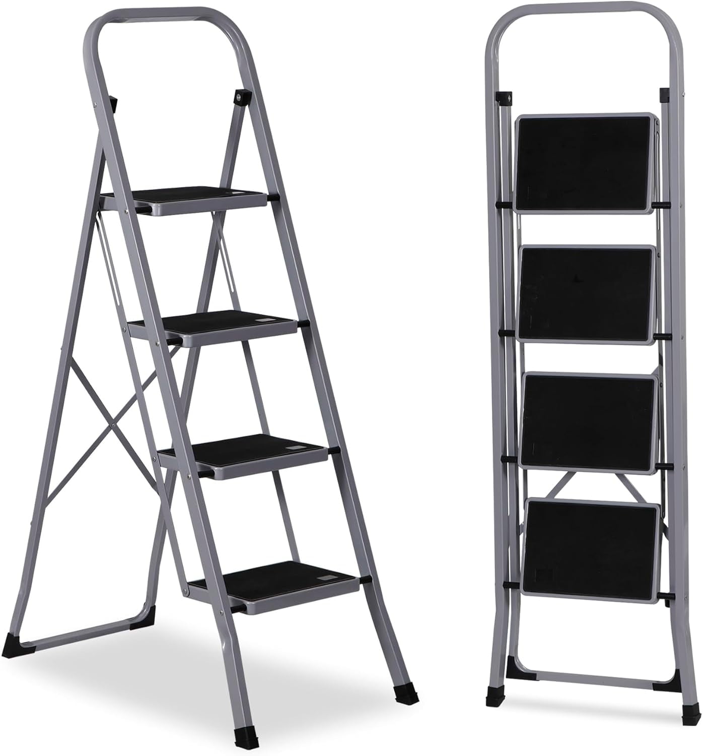 4 Step Ladder Folding Step Stool for Adult,Wide Anti-Slip Pedal, 330 ...