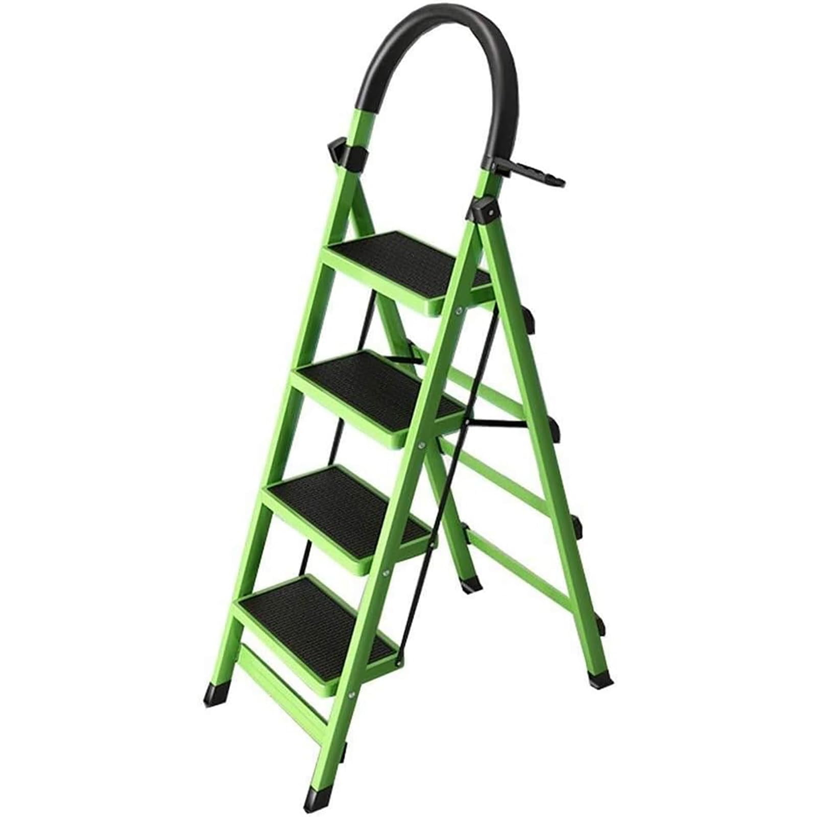 4 Step Ladder with Handrail,Portable Folding Step Ladder,Sturdy Steel ...