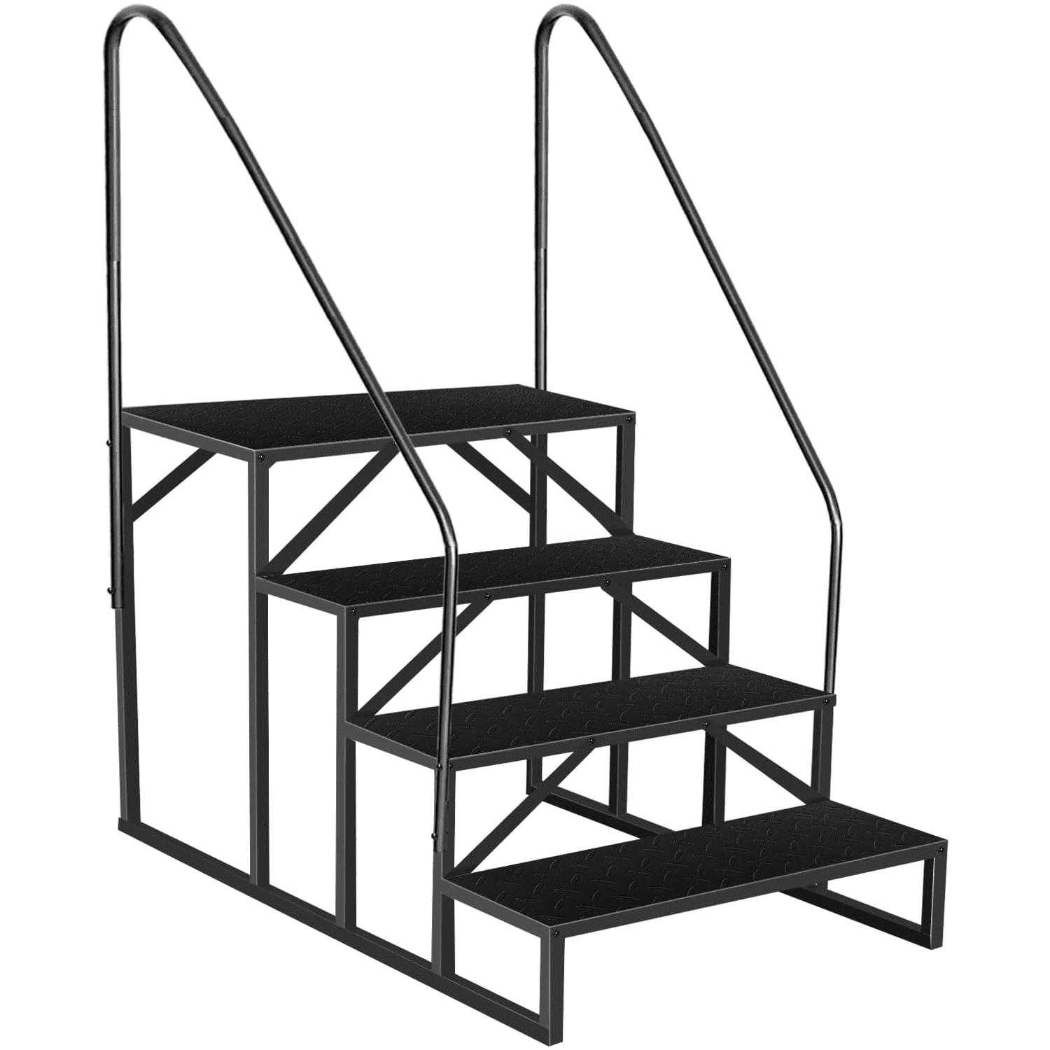 4 Step Ladder with Handrail, Swimming Pool Ladder Above Ground, 660 lb ...