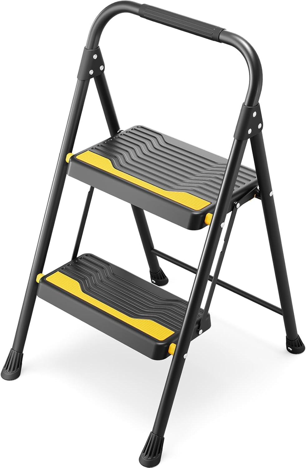4 Step Ladder, Heavy-Duty 800lb Capacity, Wide Anti-Slip Steps & Secure ...