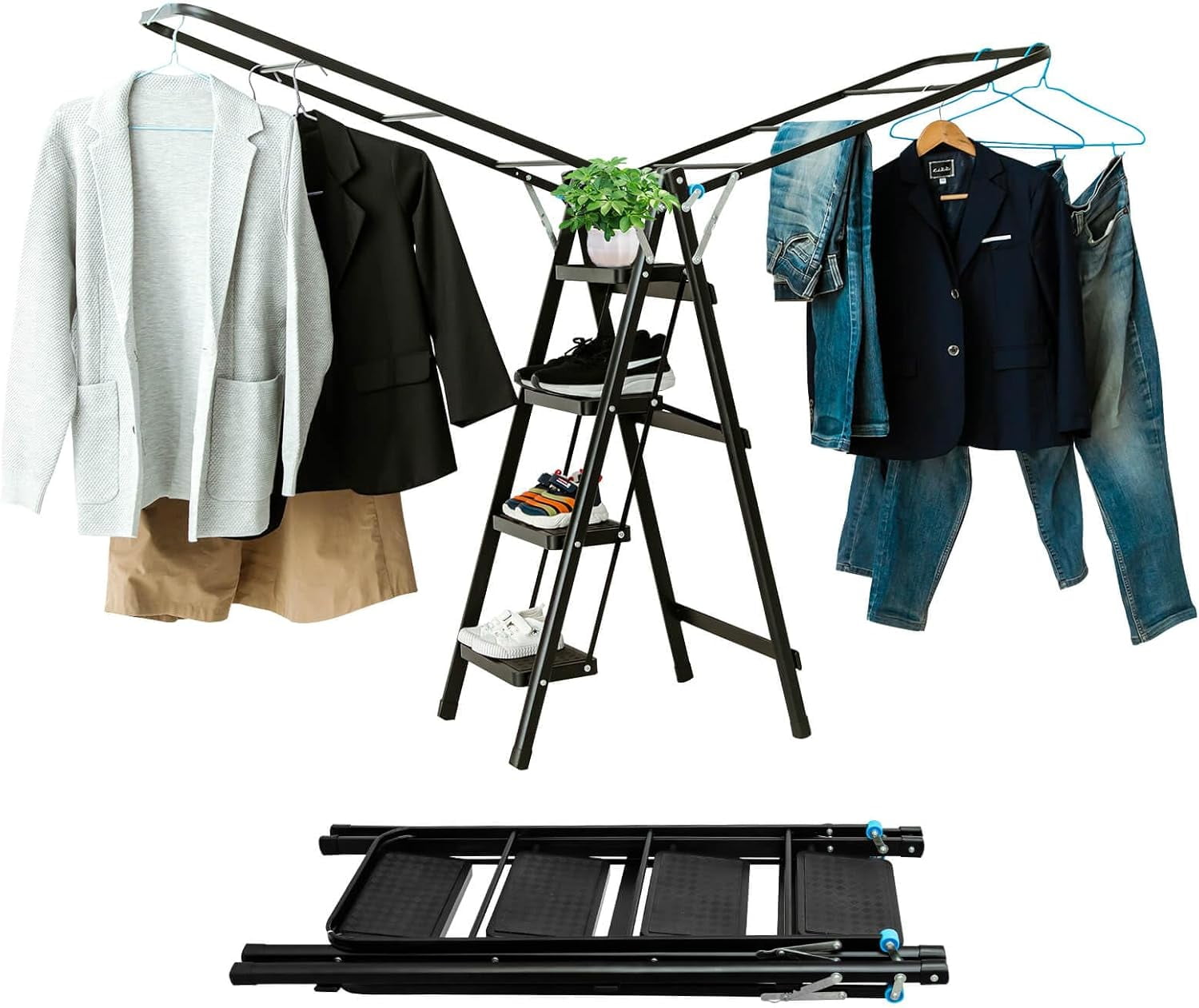 4 Step Ladder, Ladders for Home, Clothes Drying Rack, Step Ladder 4 ...