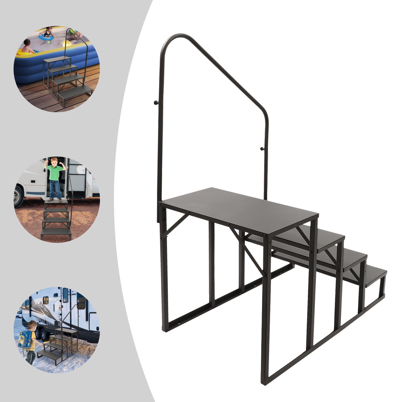 4-Step Ladder With Handrail Swimming Pool Ladder Stable Step Ladder for ...