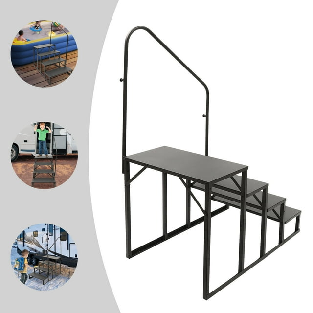 4-Step Ladder With Handrail Swimming Pool Ladder Stable Step Ladder for ...