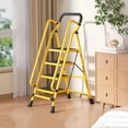 4 Step Ladder with Handrails, Folding Step Stool with Anti-Slip Wide ...