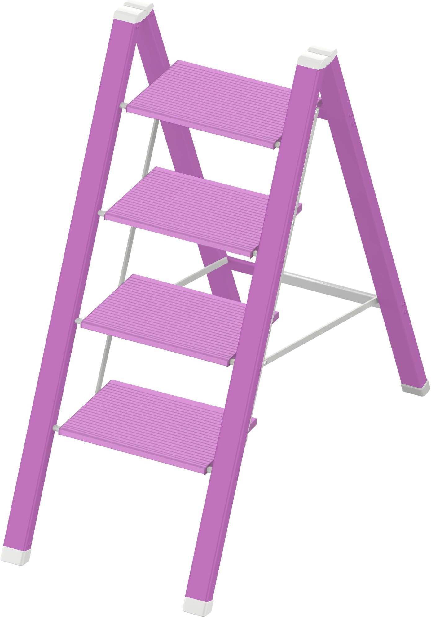 4 Step Lightweight Folding Ladder for , 330lbs Step Ladder Anti-Slip ...