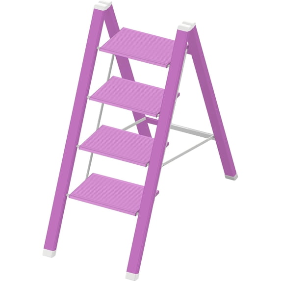 4 Step Lightweight Folding Ladder for , 330lbs Step Ladder Anti-Slip ...