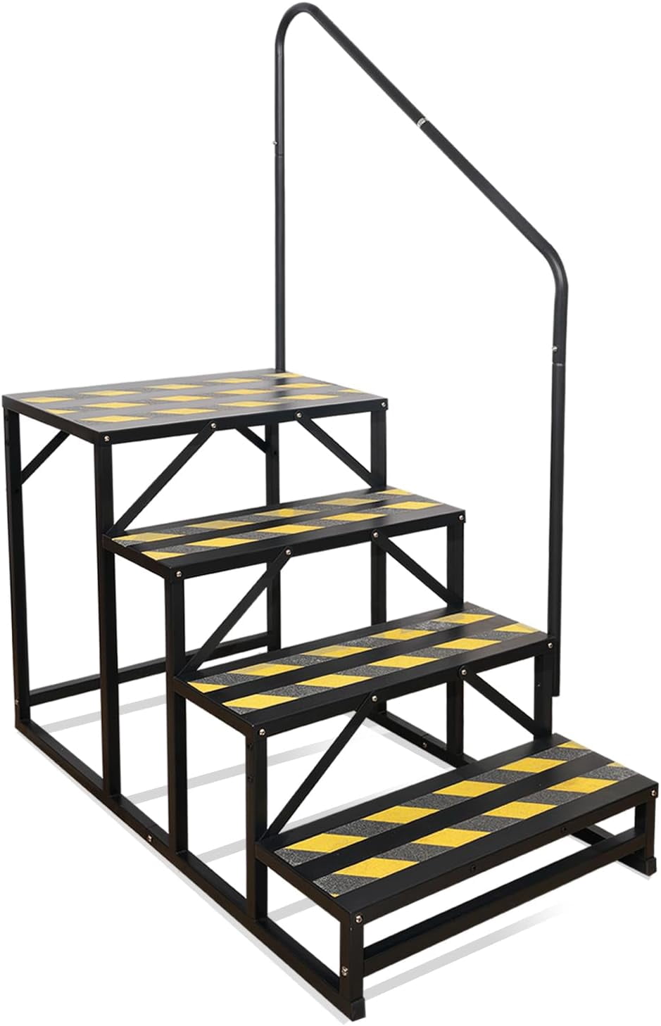 4 Step RV Stairs, Hot Tub Steps, Outdoor Spa Step Ladder with Handrail ...