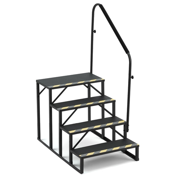Chateauy 2 Step Portable RV Stairs with Handrail, 660lbs Heavy Duty Non ...