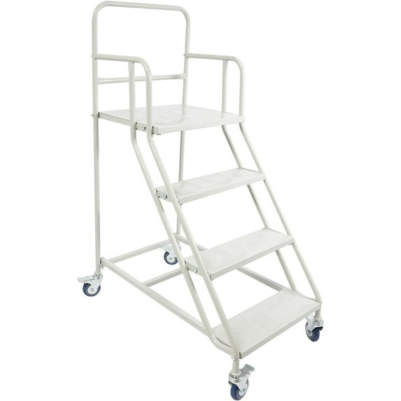 4-Step Rolling Safety Ladder with 400KG/881 LBS Capacity, Heavy Duty ...