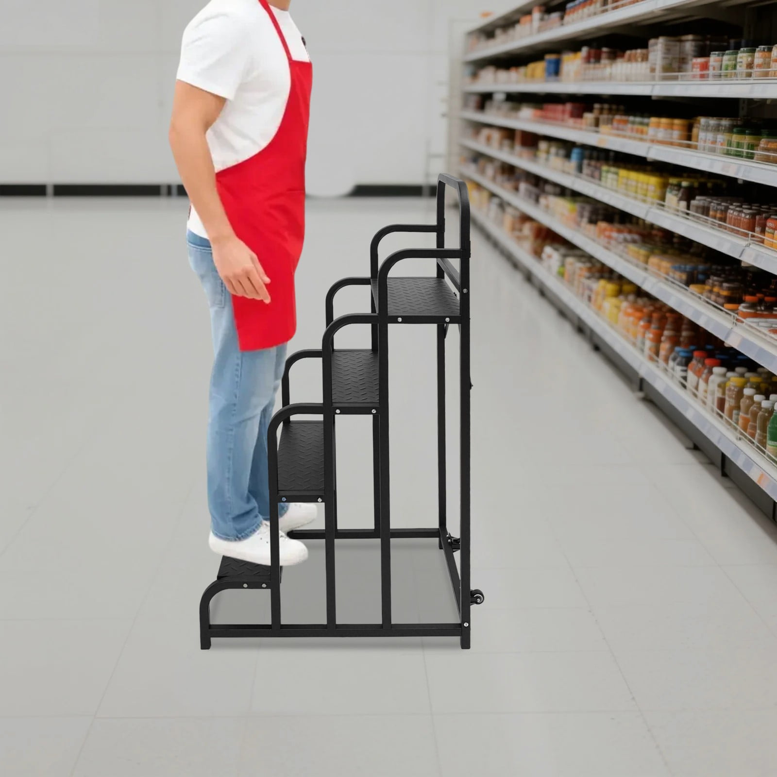 4-Step Stair with Wheels, Industrial & Warehouse 4-Step Stair, Rolling ...