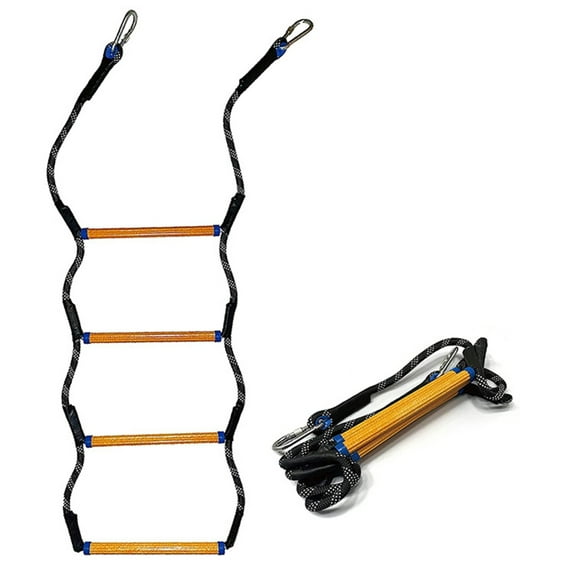 4-Steps Boat Rope Ladder, Portable Extension Marine Rope Ladder Assist ...