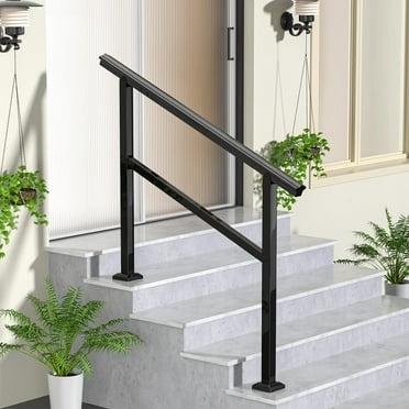 Redlife 2 Pack Handrails for Outdoor Steps, Fit 2 or 3 Steps Outdoor ...