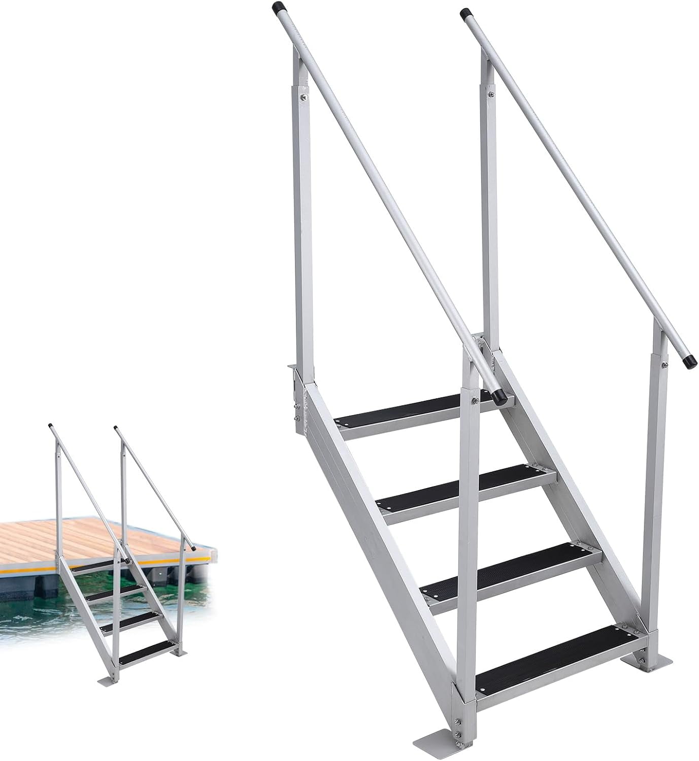 4 Steps Removable Dock handrail Ladder, 500lbs Load Capacity ...
