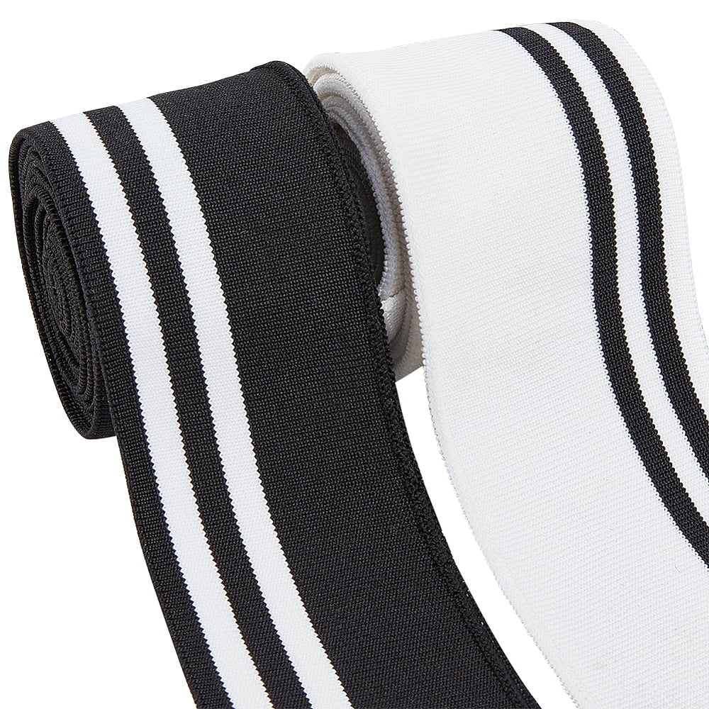 4 Strands 2 Colors Polyester Elastic Cords Flat with Strip Pattern ...