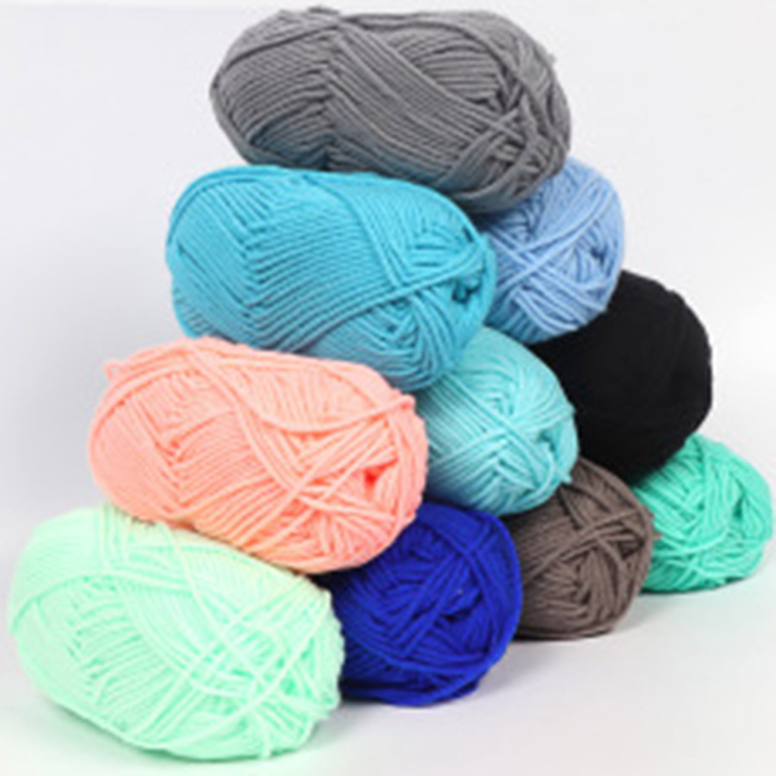 4 Strands Milk Cotton Yarn for Crocheting - 7 colors Sport Weight Yarn ...