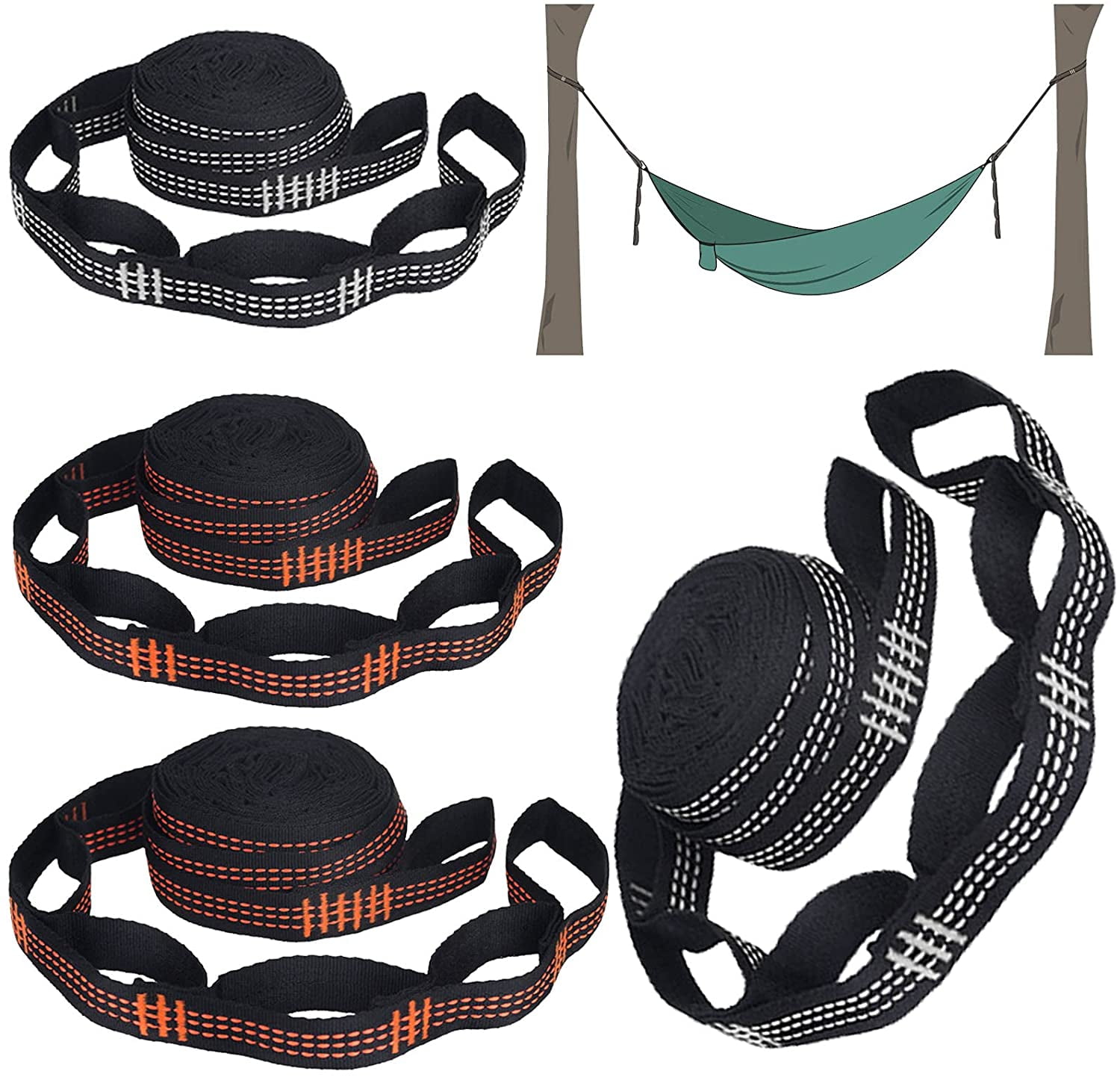 4 Straps Hammock Tree Hanger Hammock Attachment Pole Hanging Chair ...