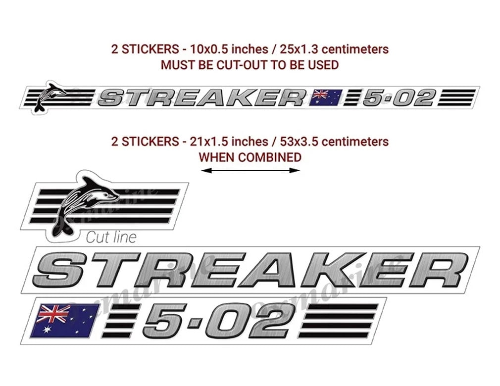 4 Streaker Boat Left/Right Stickers. Brushed Metal Style - Walmart.com