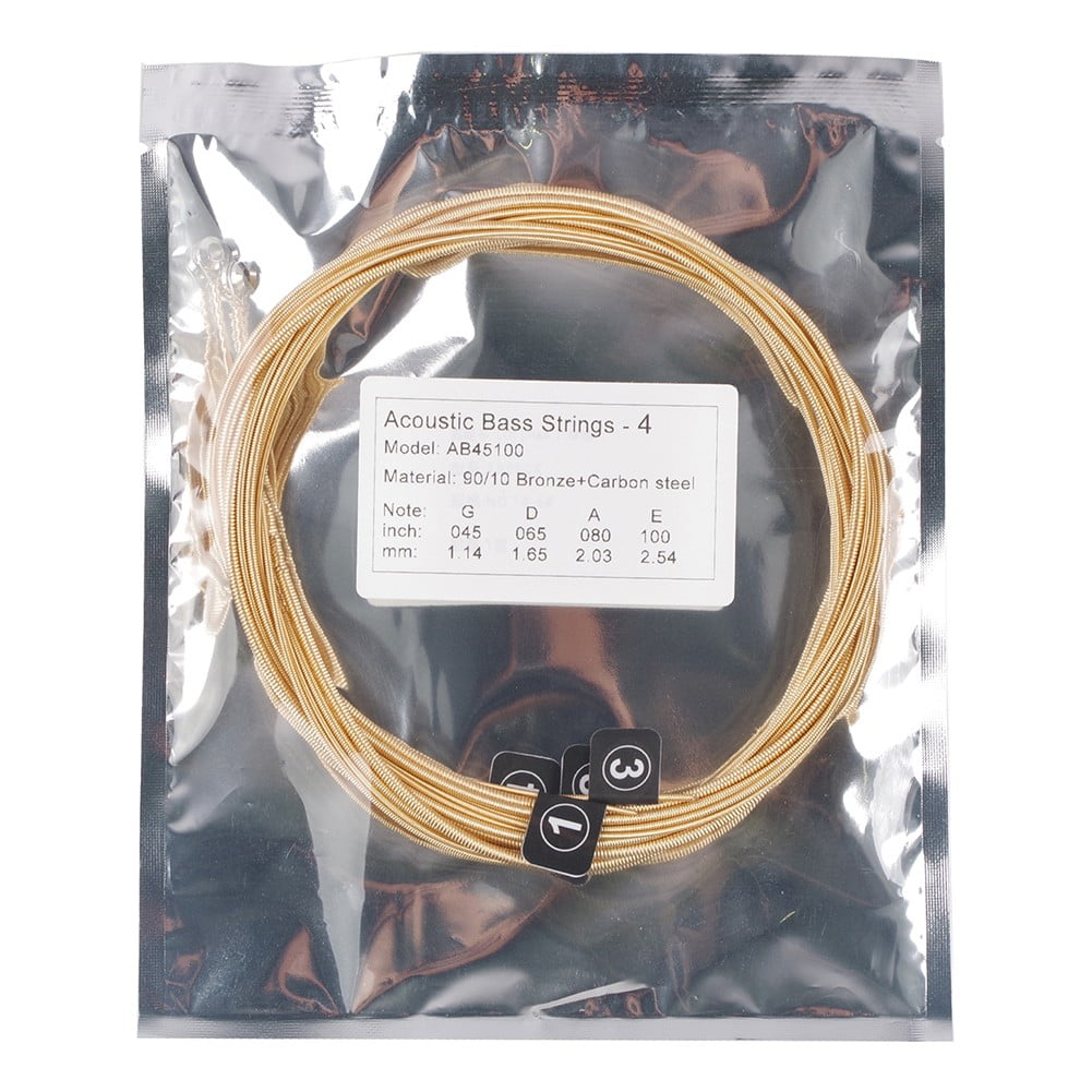 4 String Acoustic Bass Replacement Brass Strings Set 045-100 Gauge ...