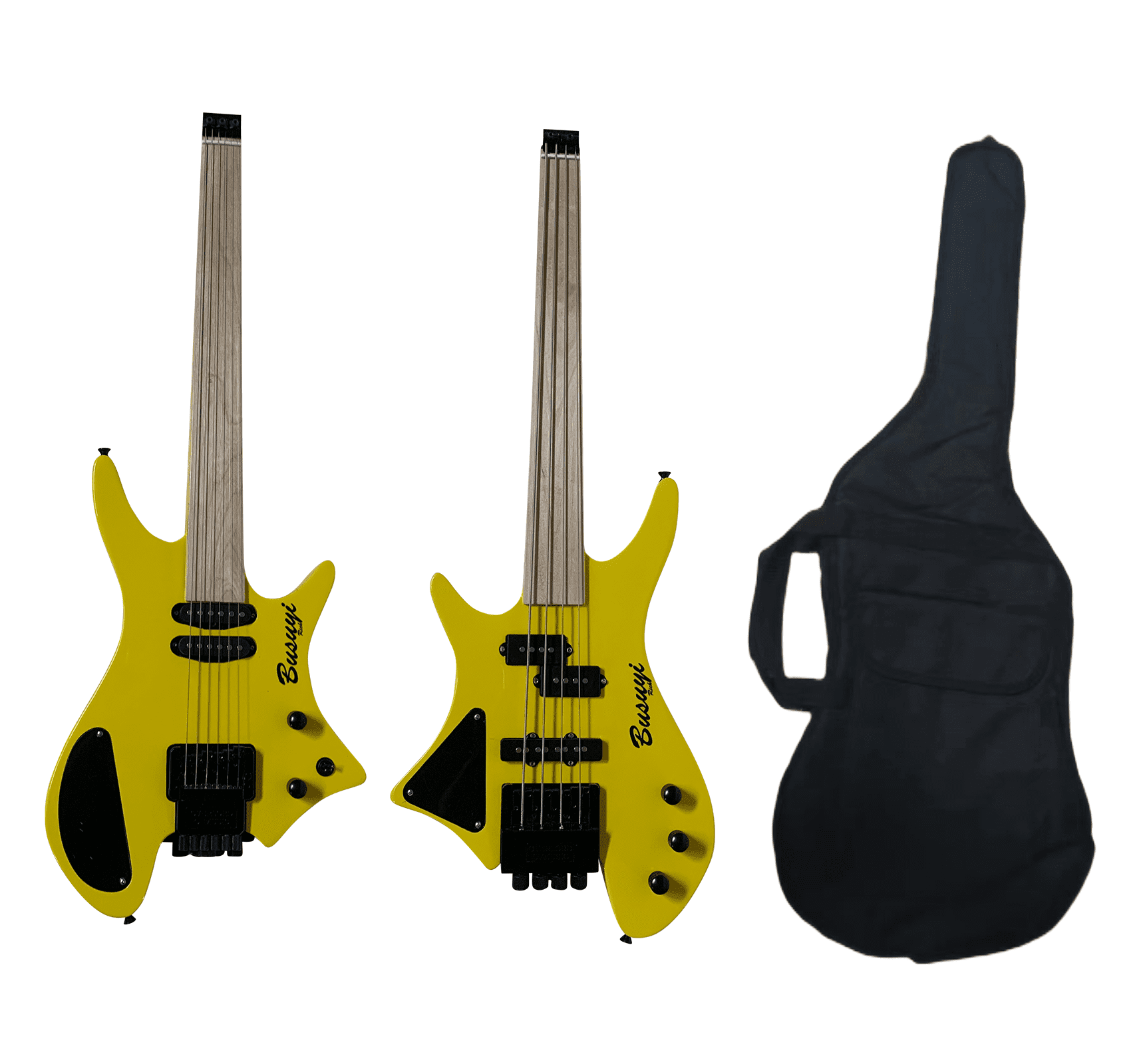 4 String Bass/ 6 String Lead Fretless Headless Tremolo Busuyi Guitar ...