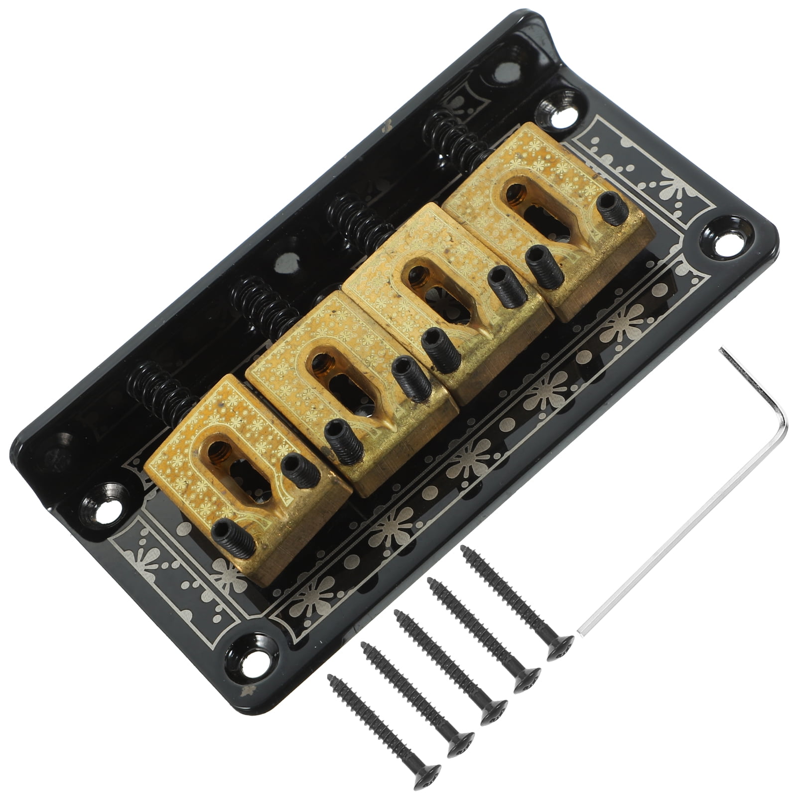 4 String Bridge Tailpiece Box Guitar Bridge Hardtail Bridge Electric ...