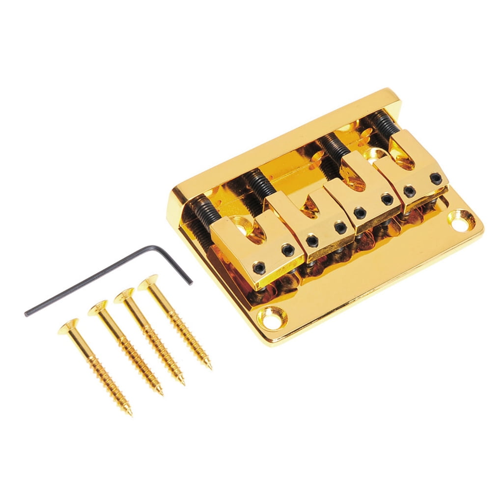 4 String Guitar Bridges Electric Bass Bridge Metal Texture for Stage ...